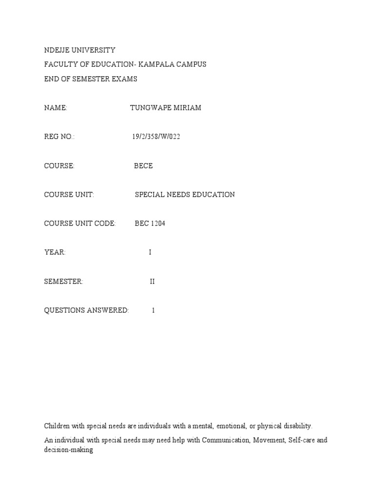 Supporting Students with Special Needs: A Comprehensive Examination of Strategies for Teaching ...