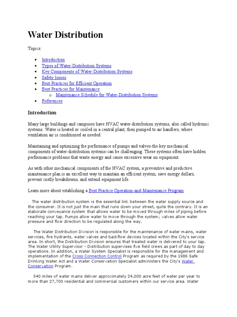 Water Distribution Cross Connection Control Water Conservation Pdf