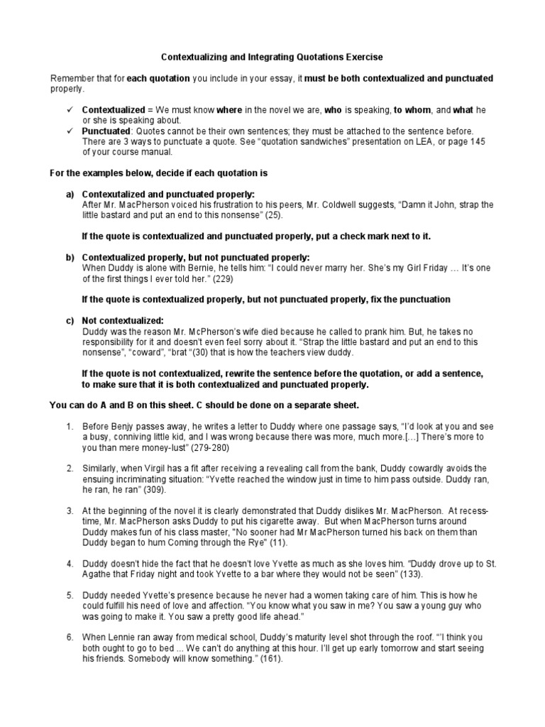 Quotation Integration for Students | PDF | General Fiction