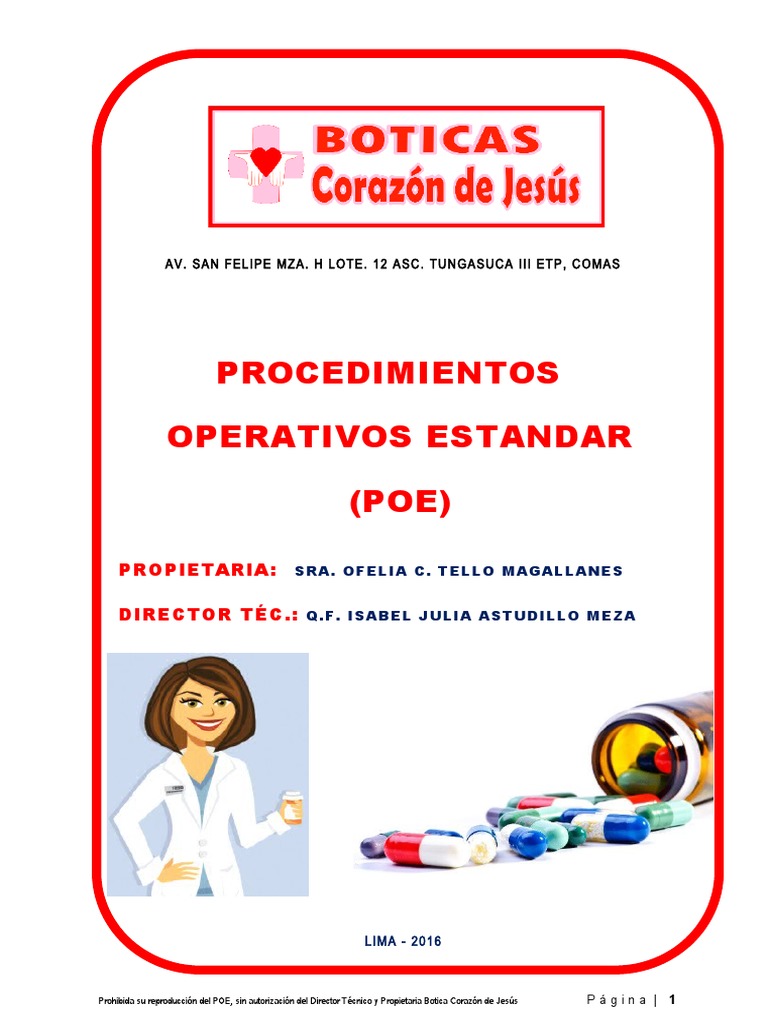 Ejm. 1 POEs - BOT. Corazon Jesus | PDF | Farmacia | Farmacéutico