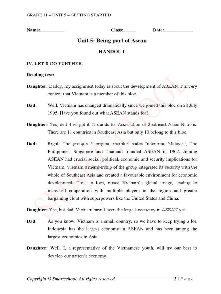 Grade 11 - Unit 5 - Getting Started | PDF | Southeast Asia | Vietnam