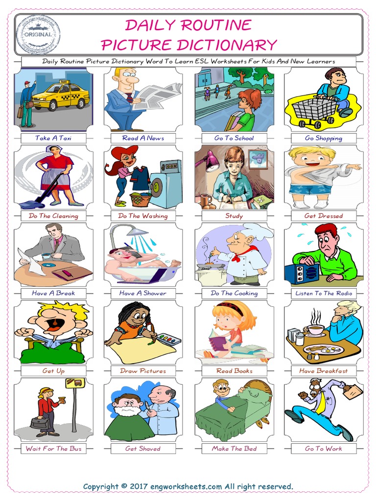 Daily Routine Pictures For Kids