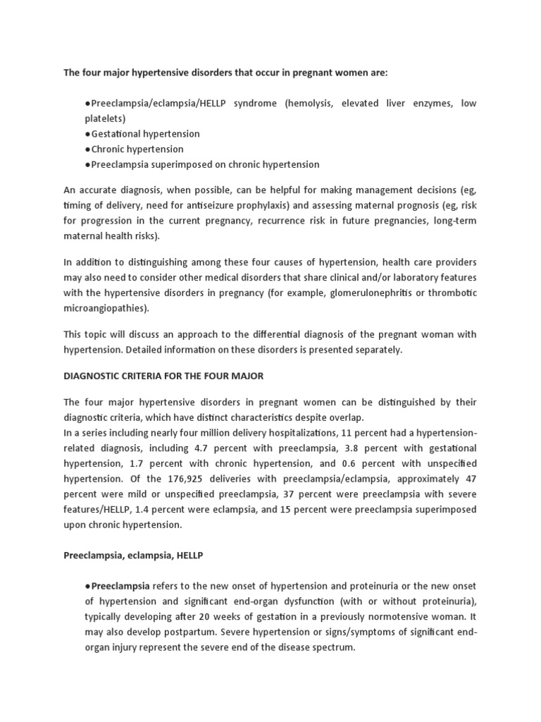 Hypertensive Disorders in Pregnancy | PDF | Hypertension | Chronic ...