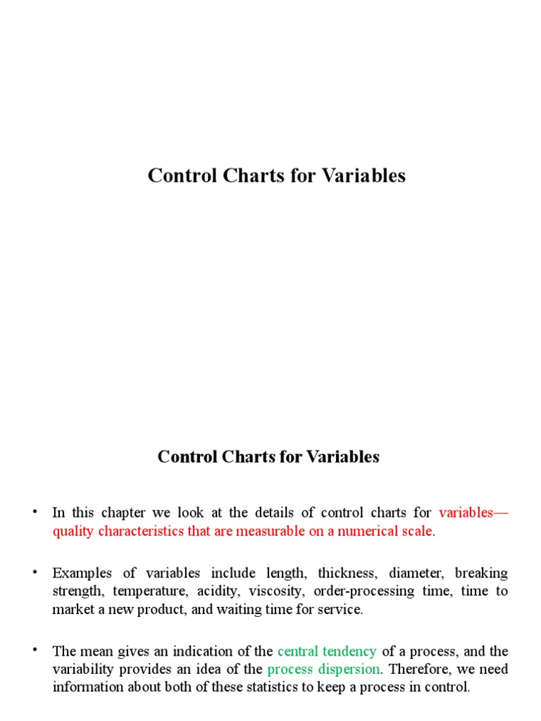 Control Charts for Variables and Attributes | PDF | Technology ...