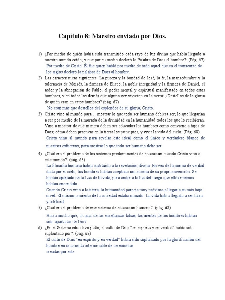 La Educación - Capítulos 8 y 9 | PDF | Cristo (título) | Jesús