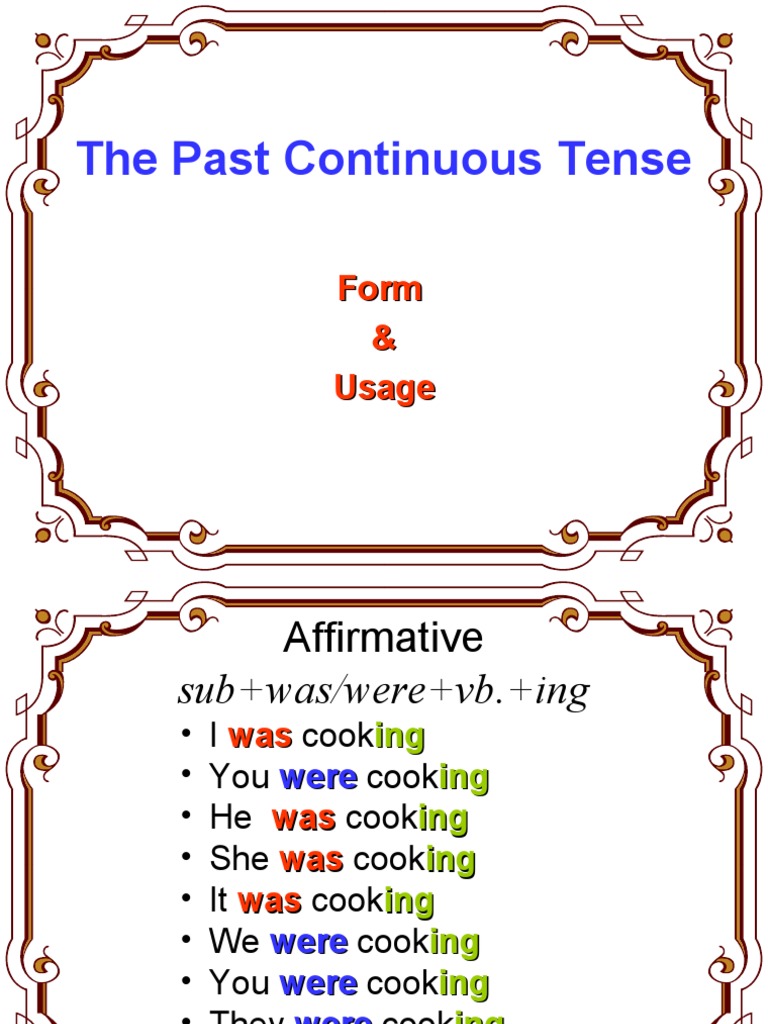 The Past Continuous Tense: Form & Usage | PDF