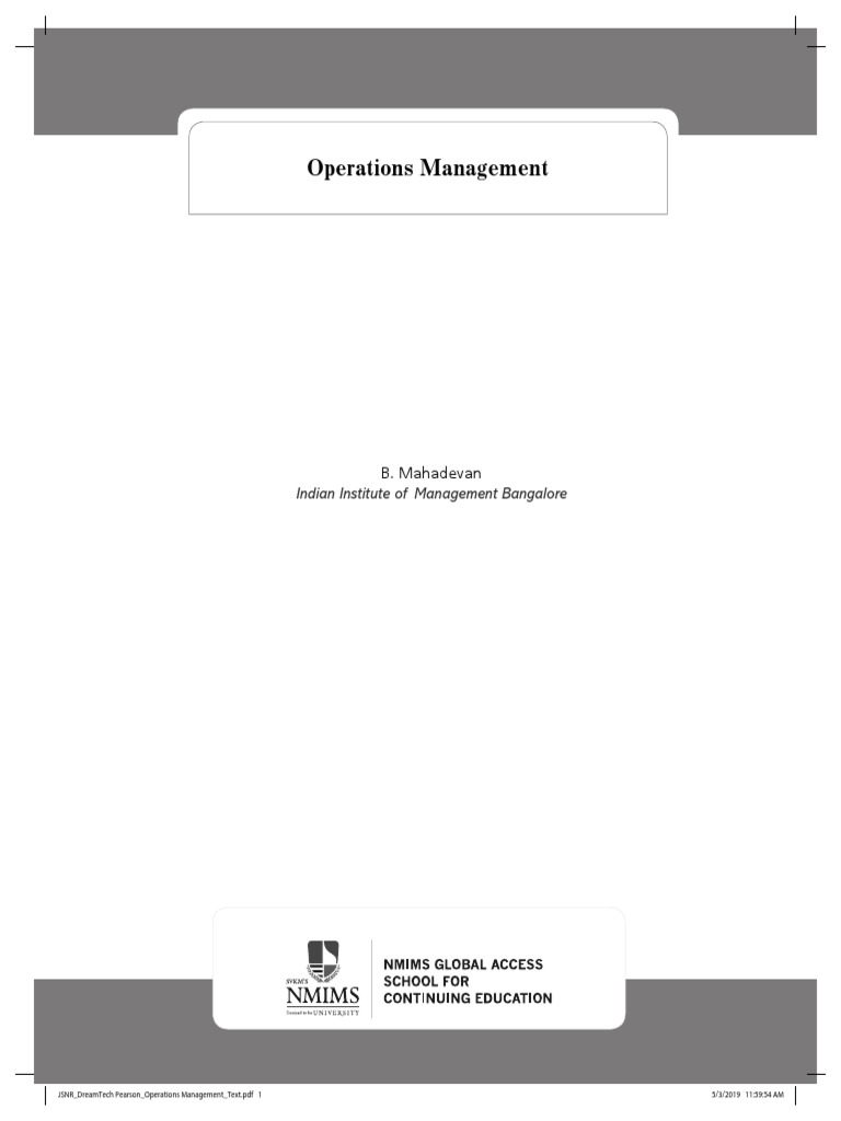 Operations Management | PDF | Operations Management | System