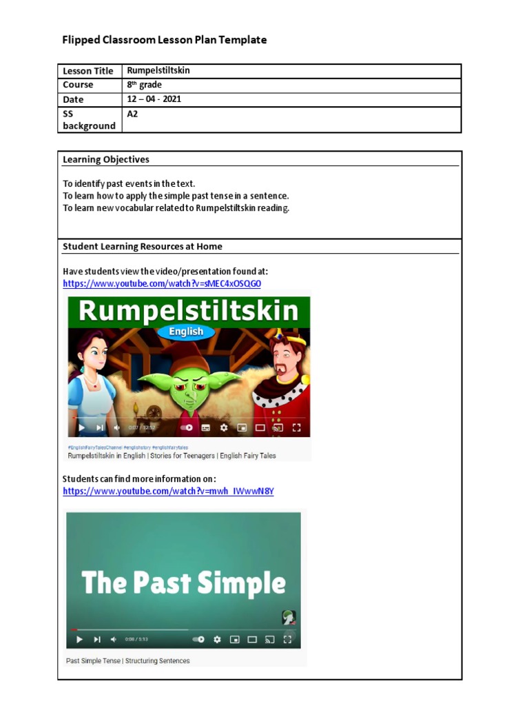 Flipped Classroom Lesson Example | PDF