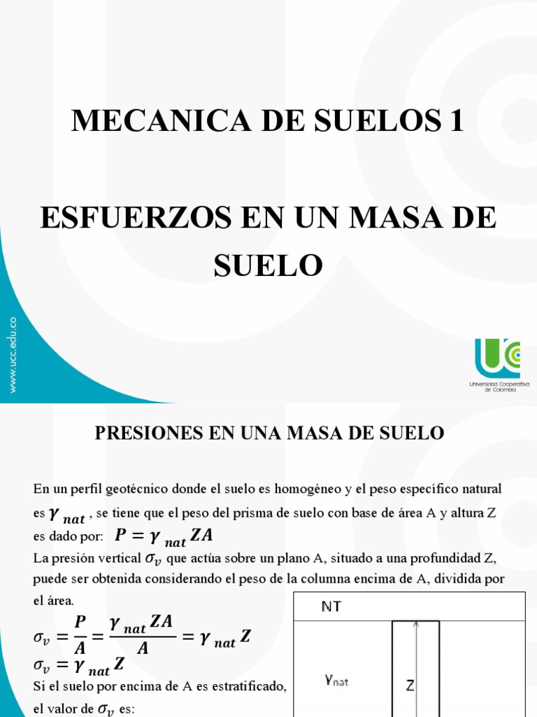 Clase 7 Esfuerzos en Un Masa de Suelo | PDF | Presión | Mecánica de suelos
