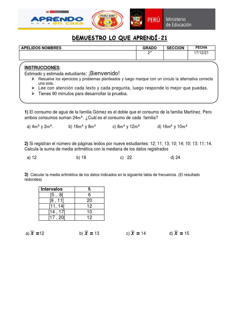 Evaluacion Final de Matematica 2° Grado-21 | Descargar gratis PDF ...