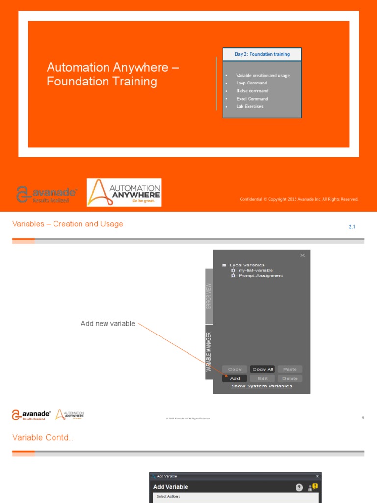 Automation Anywhere - Foundation Training | PDF | Microsoft Excel ...
