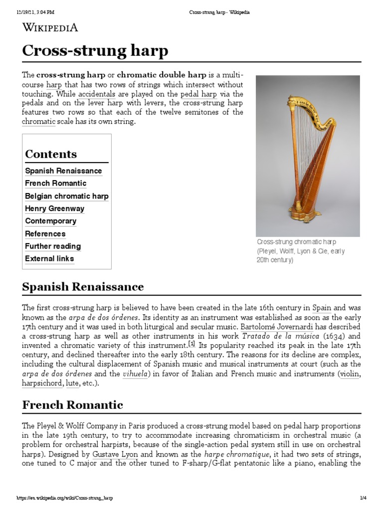 Cross Strung Harp | PDF | Music Technology | String Instruments