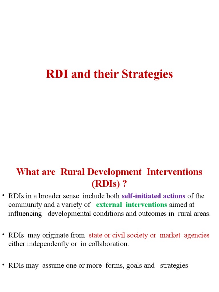 RDIs & Strategies 2 | PDF | Policy | Economies