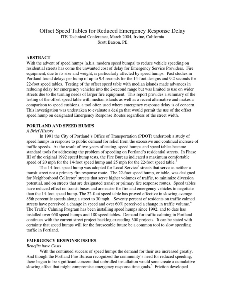 Offset Speed Tables - Batson | Download Free PDF | Road Infrastructure ...