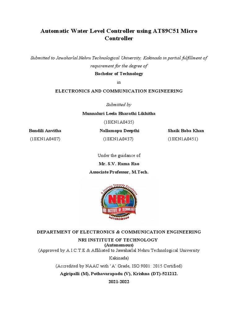 PROJECT Water Level | PDF | Relay | Light Emitting Diode