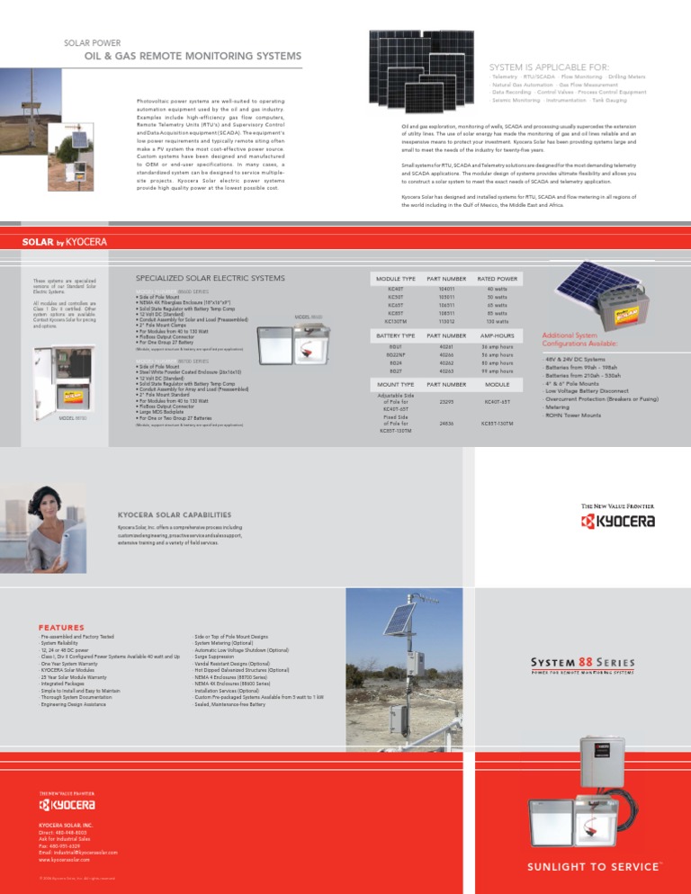 Oil & Gas Remote Monitoring Systems: Solar Power | PDF | Scada ...