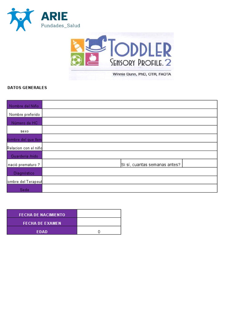 Sensory Profile 2 Toddler | PDF | Discapacidad intelectual | Trastornos ...