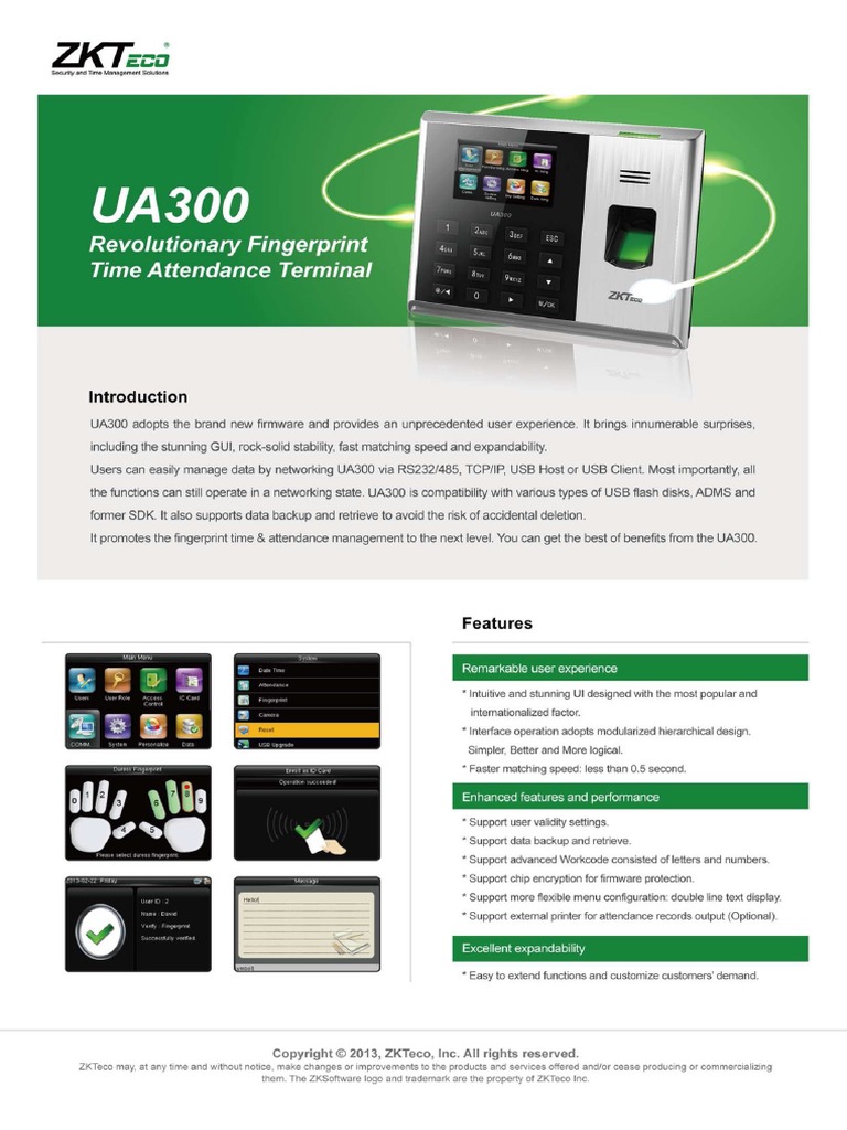 UA300 Fingerprint Scannere | PDF