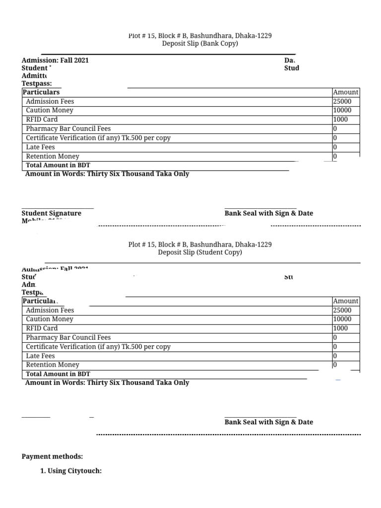 DPSDFJ Deposit Slip Part 1 | PDF | Services (Economics) | Service ...