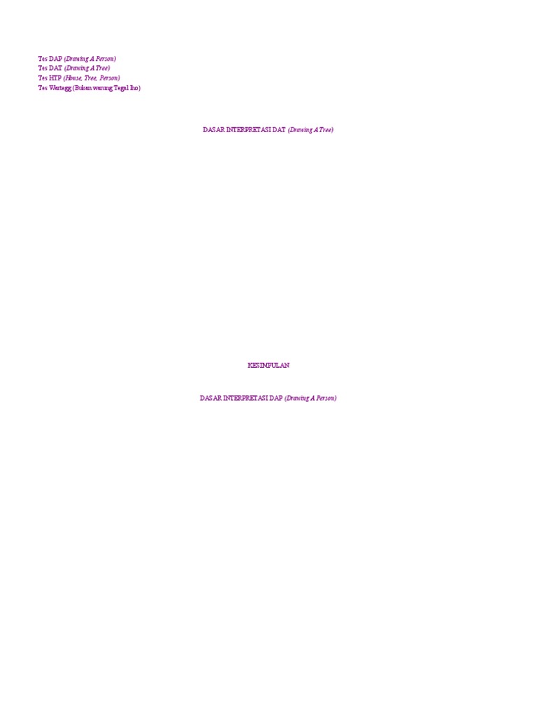 Bahan Contoh Interpretasi Tes Grafis | PDF