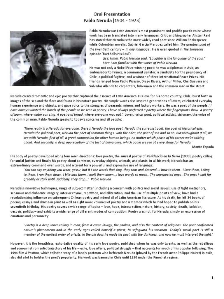 Neruda Study Guide | Download Free PDF | Poetry | Rhyme