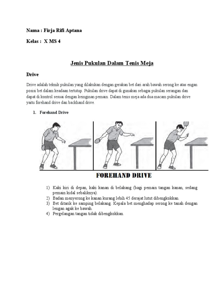 Teknik Pukulan Tenis Meja | PDF