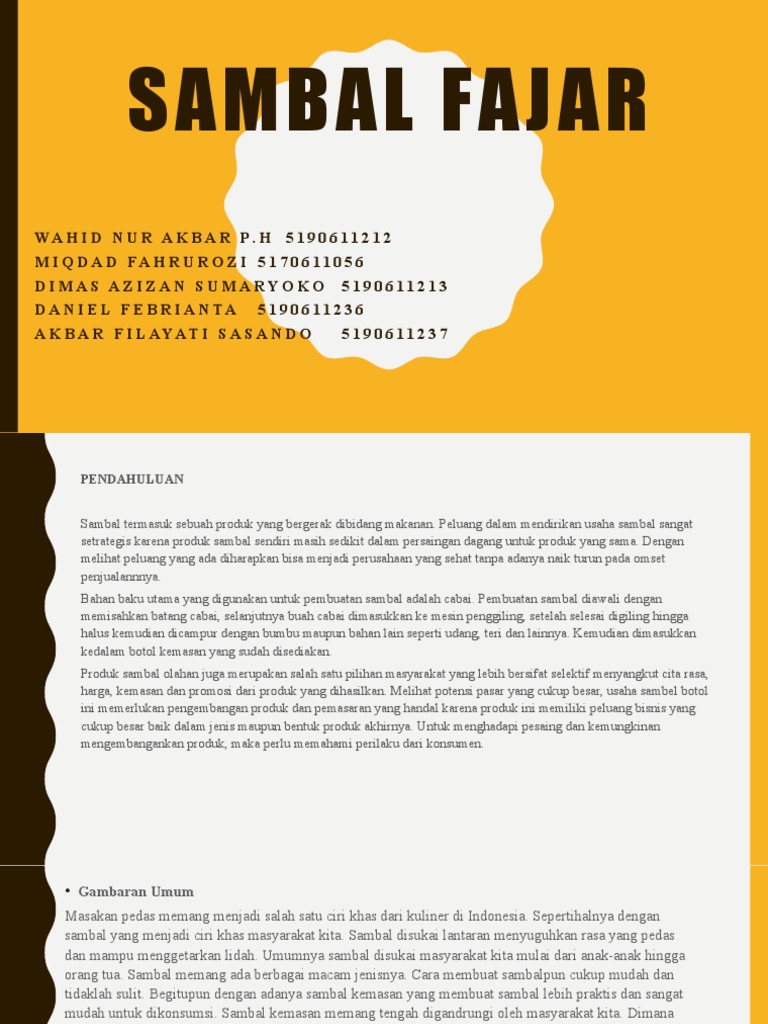 Sambal Fajar | PDF