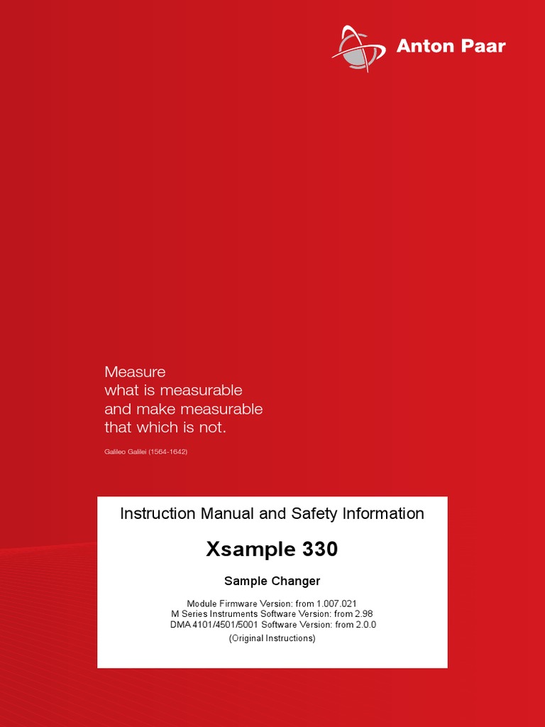 Xsample 330: Measure What Is Measurable and Make Measurable That Which ...
