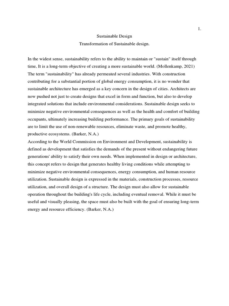 Sustainability Essay | PDF | Sustainability | Sustainable Design
