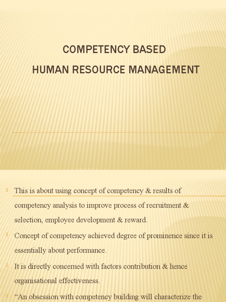 Competency Based HRM | PDF | Competence (Human Resources) | Leadership