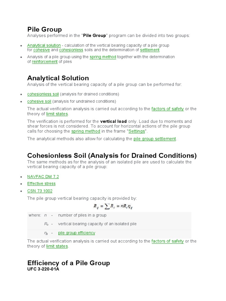 GEO5 Pile Group | PDF | Deformation (Engineering) | Young's Modulus
