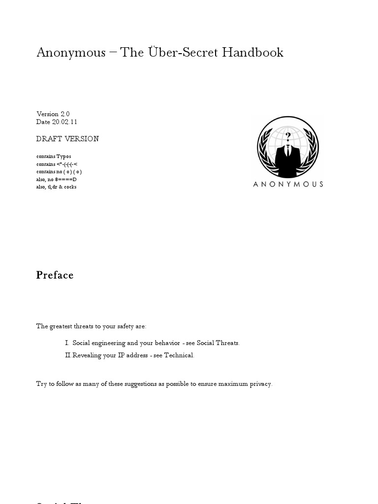 Anonymous Security Starter Handbook | PDF | Internet Relay Chat ...