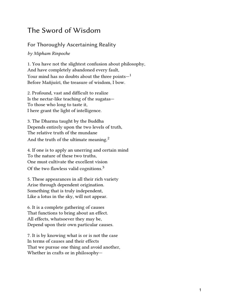 The Sword of Wisdom | PDF | Mind | Reason