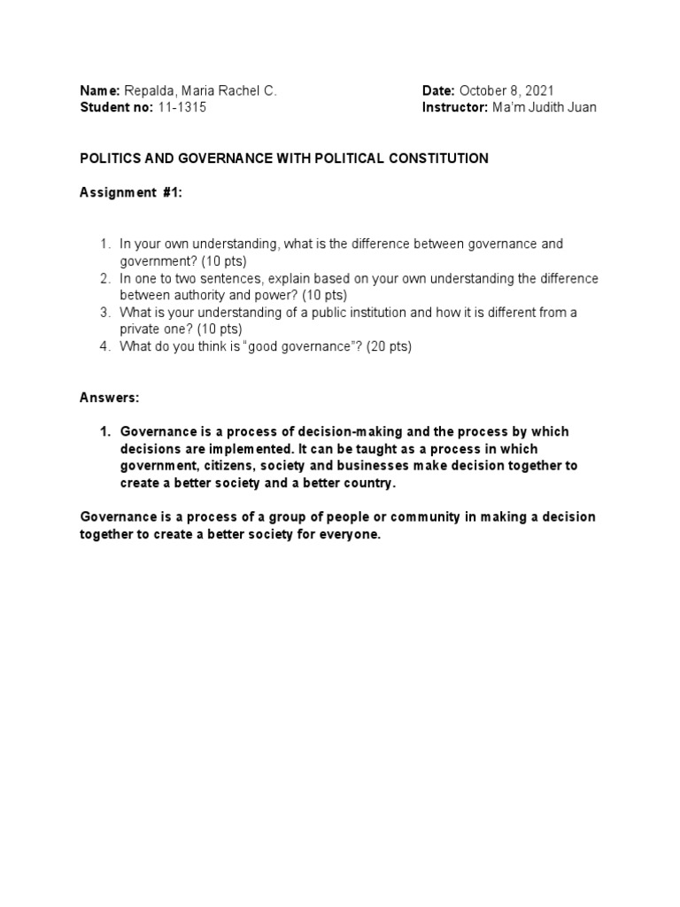 POLGOV | PDF | Career & Growth