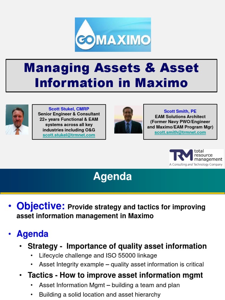 Managing Assets and Asset Information in Maximo TRM | PDF | Inventory ...