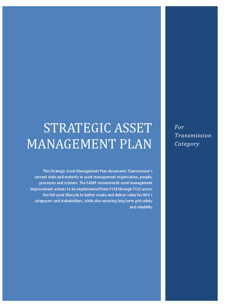 Strategic Asset Management Plan: For Transmission Category | PDF ...
