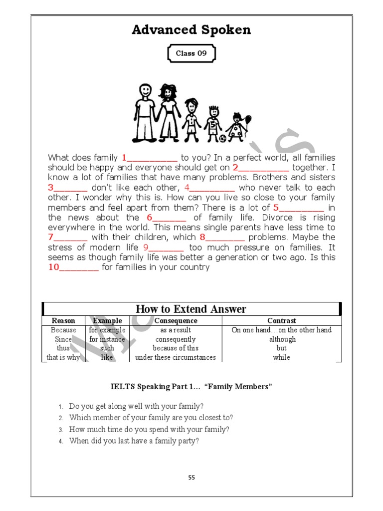 Advanced Spoken: How To Extend Answer | Download Free PDF | Family ...