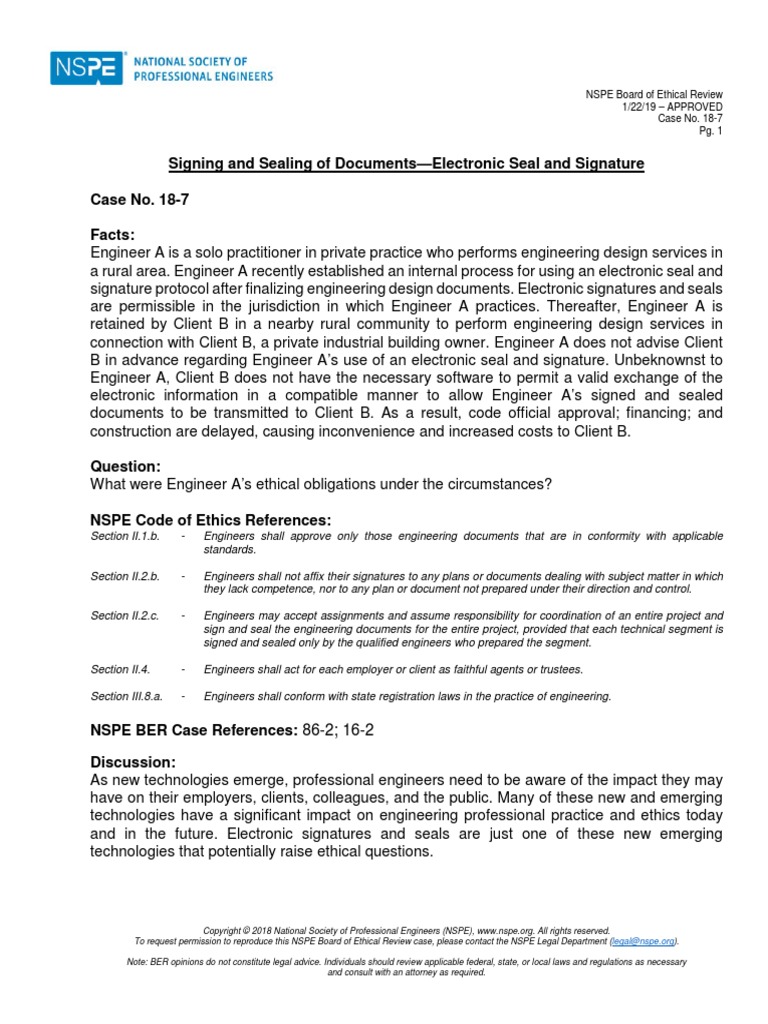 Signing and Sealing of Documents-Electronic Seal and Signature Case No ...