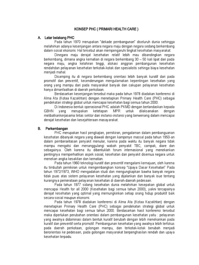 Makalah PHC | PDF