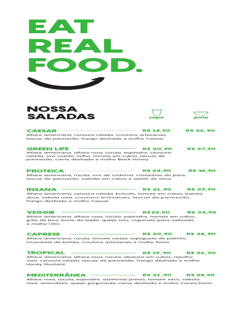 Cardapio GreenLife | PDF | Ingredientes de alimentos | Culinária vegana