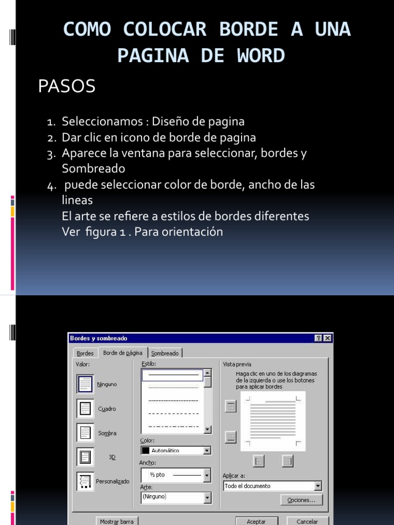 Bordes y Color de Pagina Word | PDF