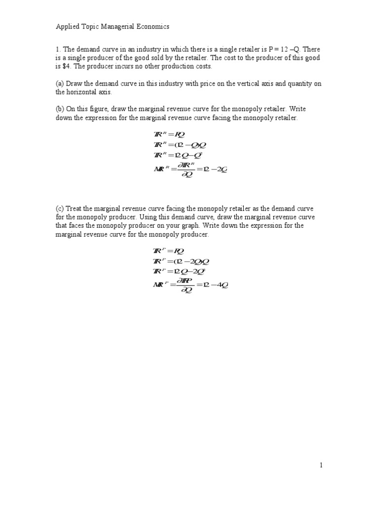 Vertical Integration Answer Guide | PDF | Monopoly | Supply And Demand