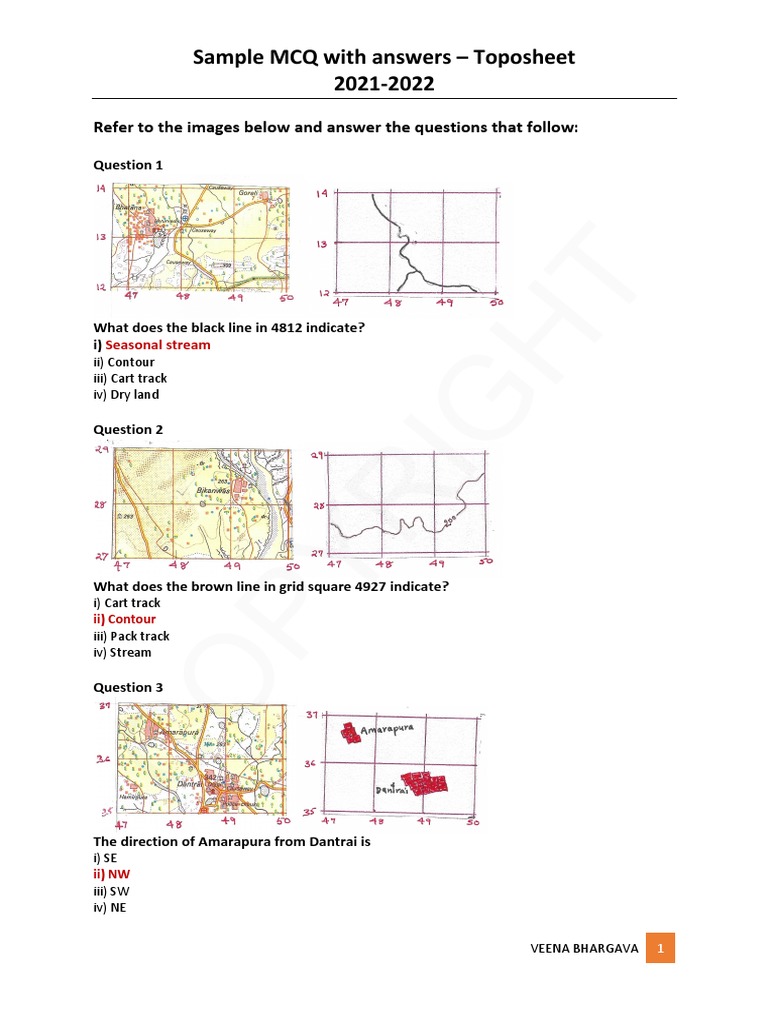 10oct2021 - WITH ANSWERS - CRT - Sample MCQ Toposheet - Q1-Q36 | PDF ...