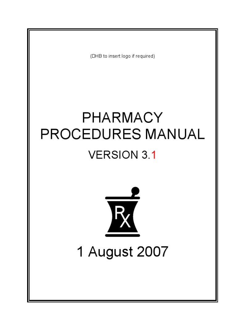 Pharmacy Procedures Manual Jan08 | PDF | Medical Prescription ...
