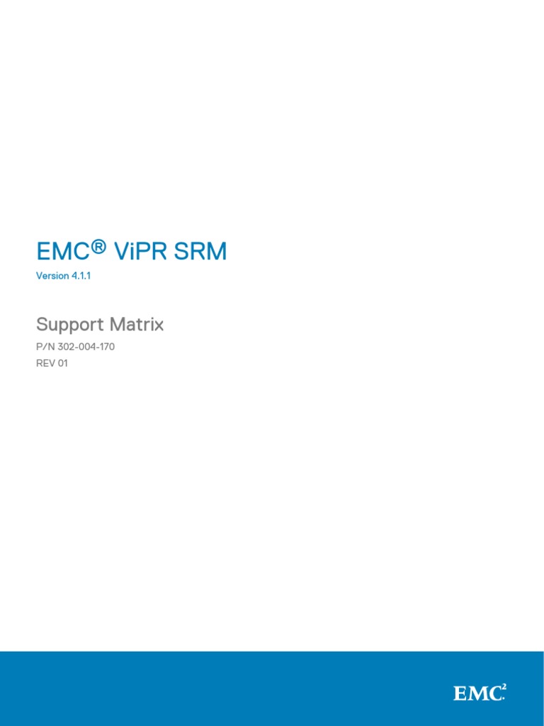 EMC Vipr SRM: Support Matrix | PDF | Hyper V | Computer Hardware
