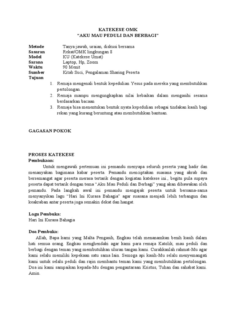 Katekese Omk | PDF | Agama & Spiritualitas | Gaya Hidup