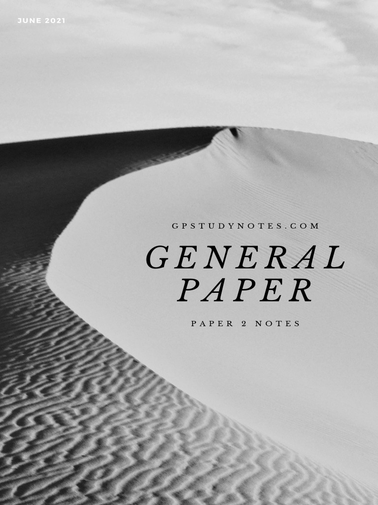 General Paper - Paper 2 Notes (First Edition 2021) | PDF | Irony ...