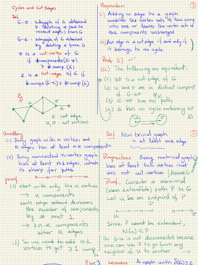 Graph Theory: Cut Edges and Trees | PDF | Vertex (Graph Theory ...