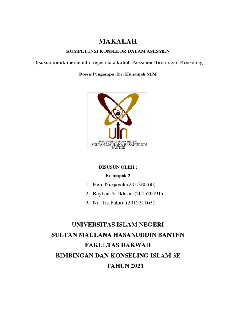Asesmen BK - Kel 2 - BKI 3 E | PDF