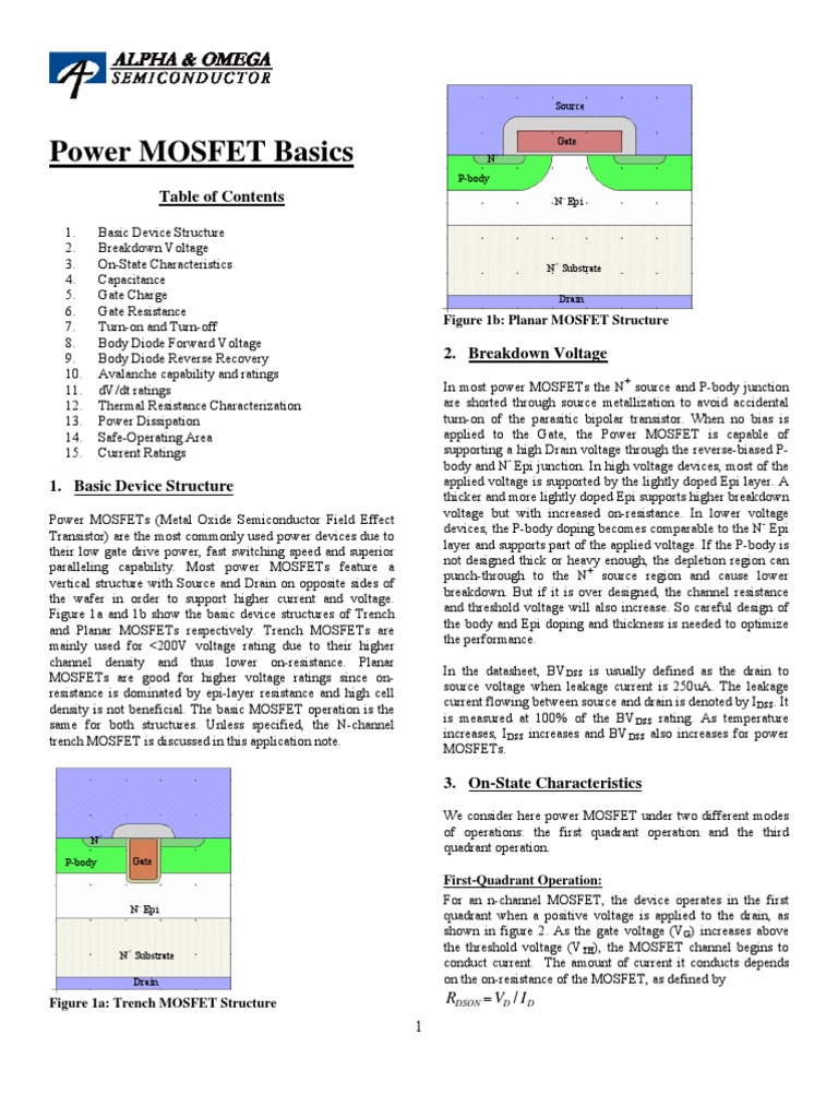 Power MOSFET Basics | PDF | Field Effect Transistor | Mosfet